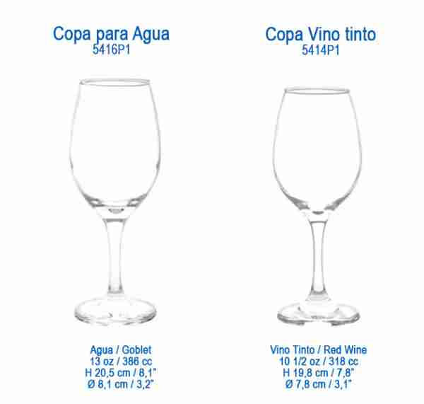 Copa para agua y Copa vino tinta – Publimarkca Artículos Promocionales